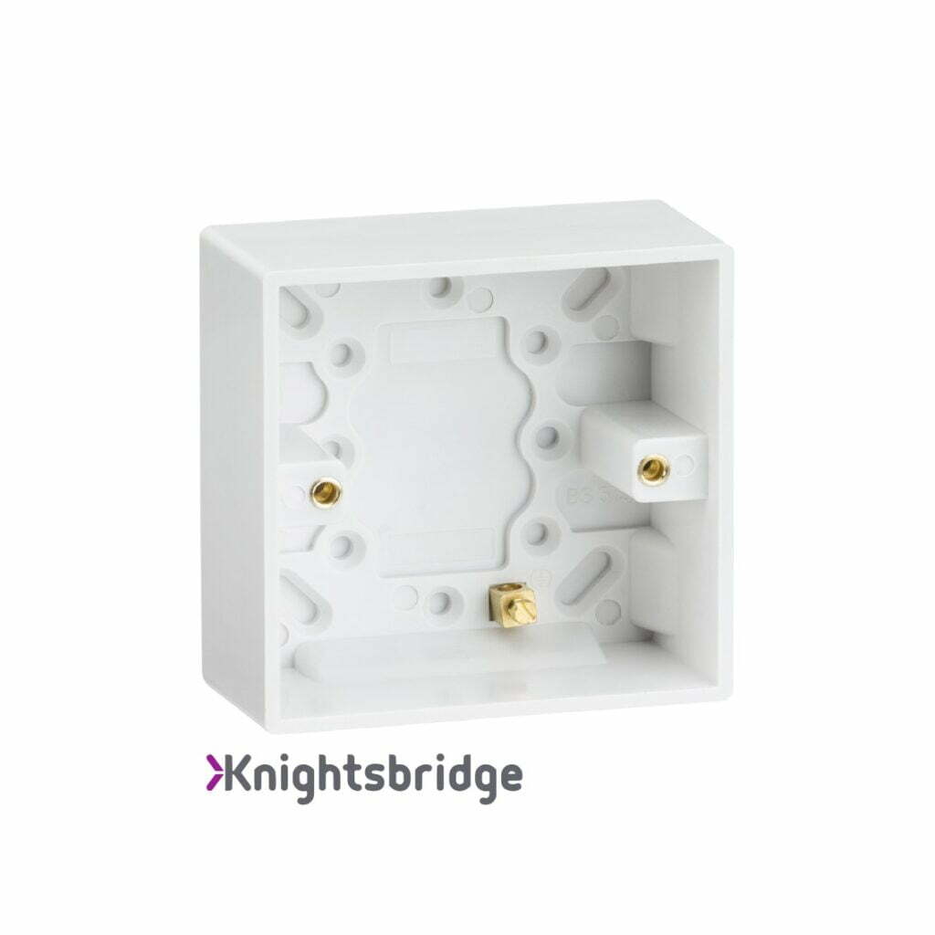 Single 35mm Pattress Box with Earth Terminal | Evolution Electronics ...