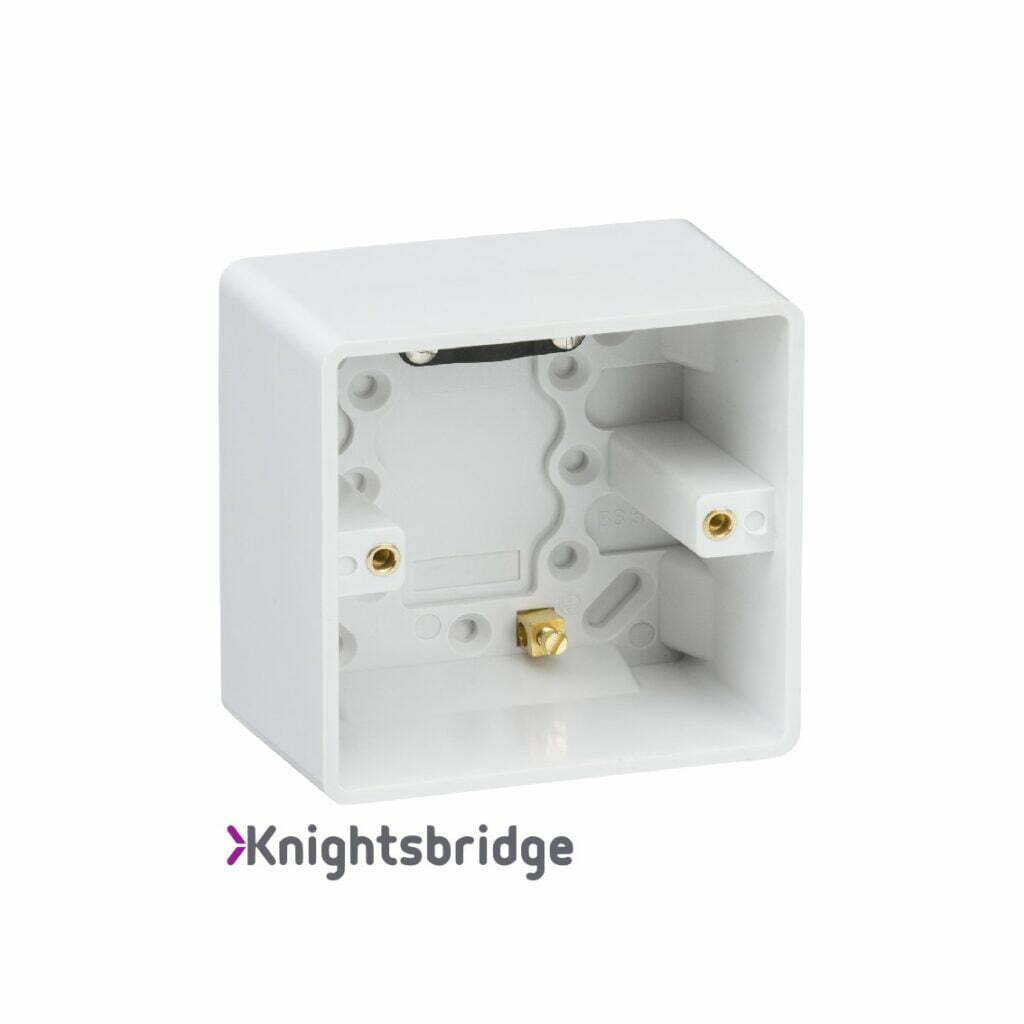 Curved Edge Single 47mm Pattress Box with Earth Terminal and Cable ...