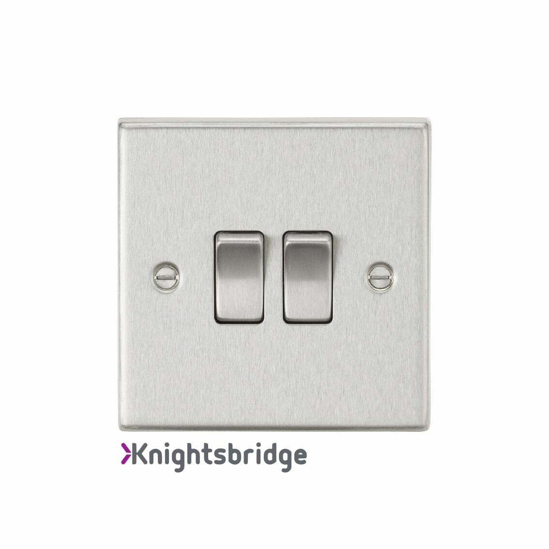 CS3BC 10AX 2G 2-Way Plate Switch - Square Edge Brushed Chrome ...