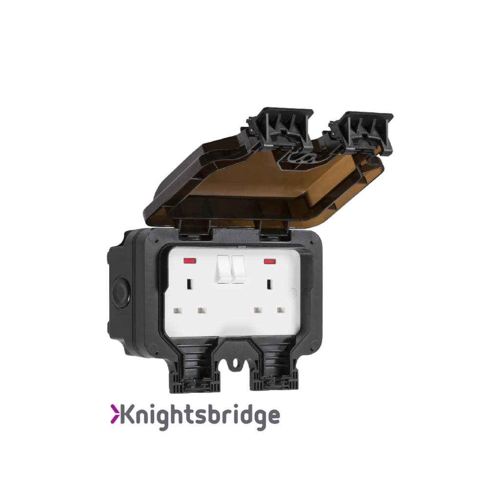 IP66 13A 2G DP switched socket with neons - Black | Evolution ...