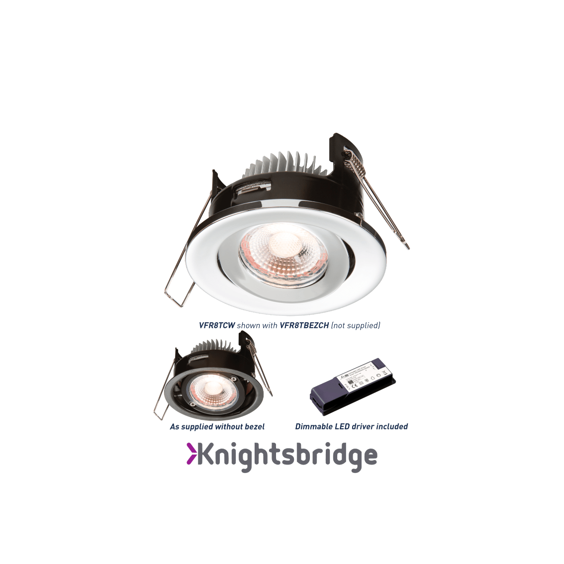 Square White Bezel for VFRCOB Downlights | Evolution Electronics ...