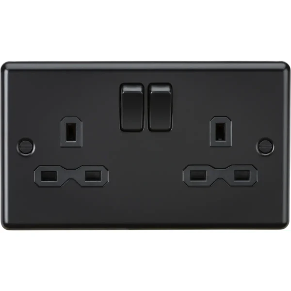 13A 2G DP Switched Socket - Matt Black | Evolution Electronics ...