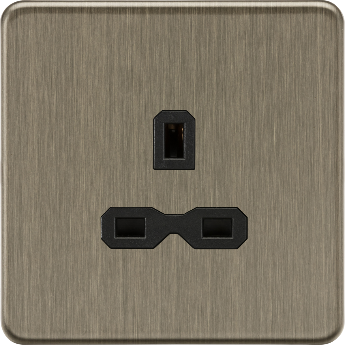 Knightsbridge Screwless 13A 1G Unswitched Socket – Antique Brass ...