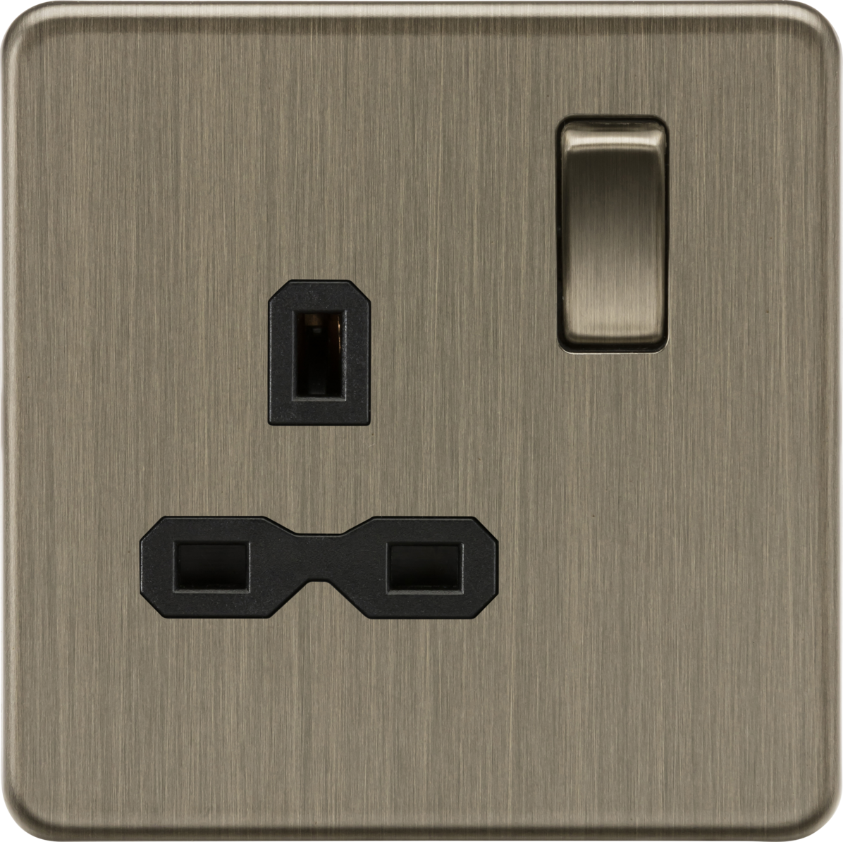 Knightsbridge Screwless 13A 1G DP Switched Socket – Antique Brass ...