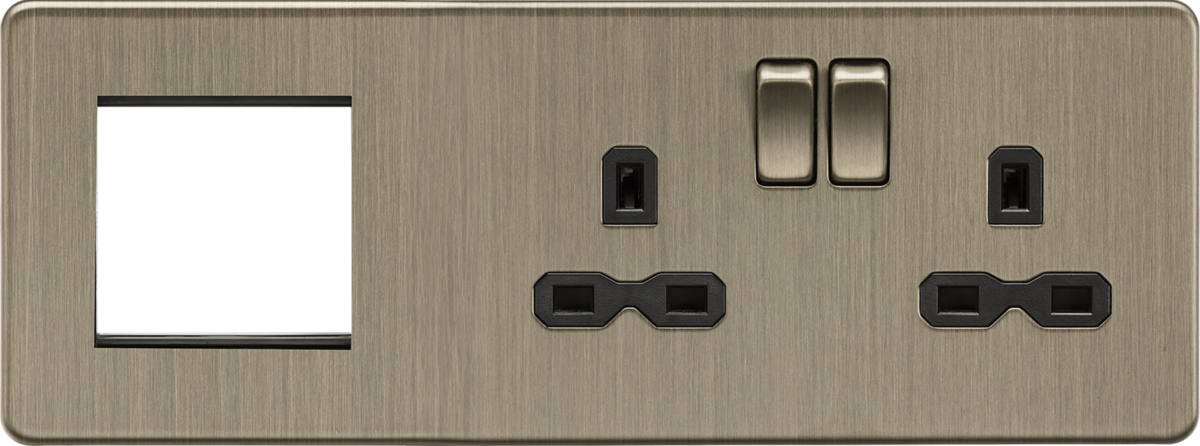 SFR192RAB — Knightsbridge Screwless 13A 2G Socket + 2G Modular ...