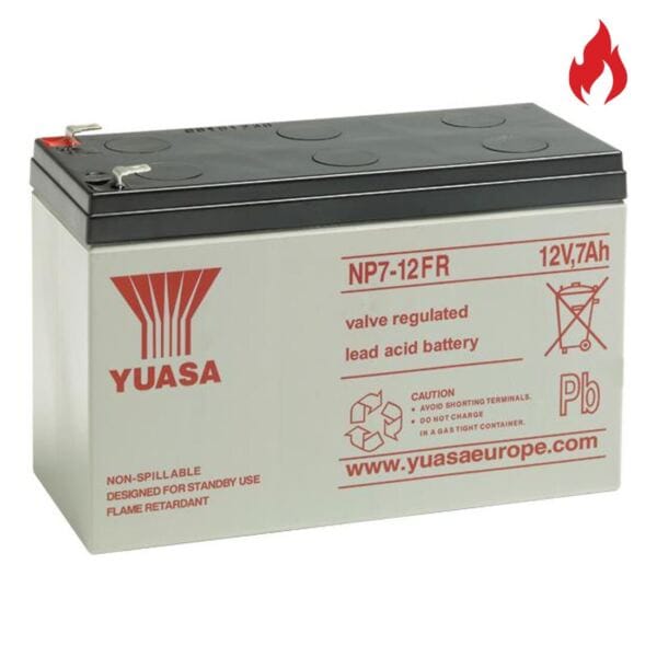 Yuasa NP 12v 7Ah Fire Rated Alarm Battery